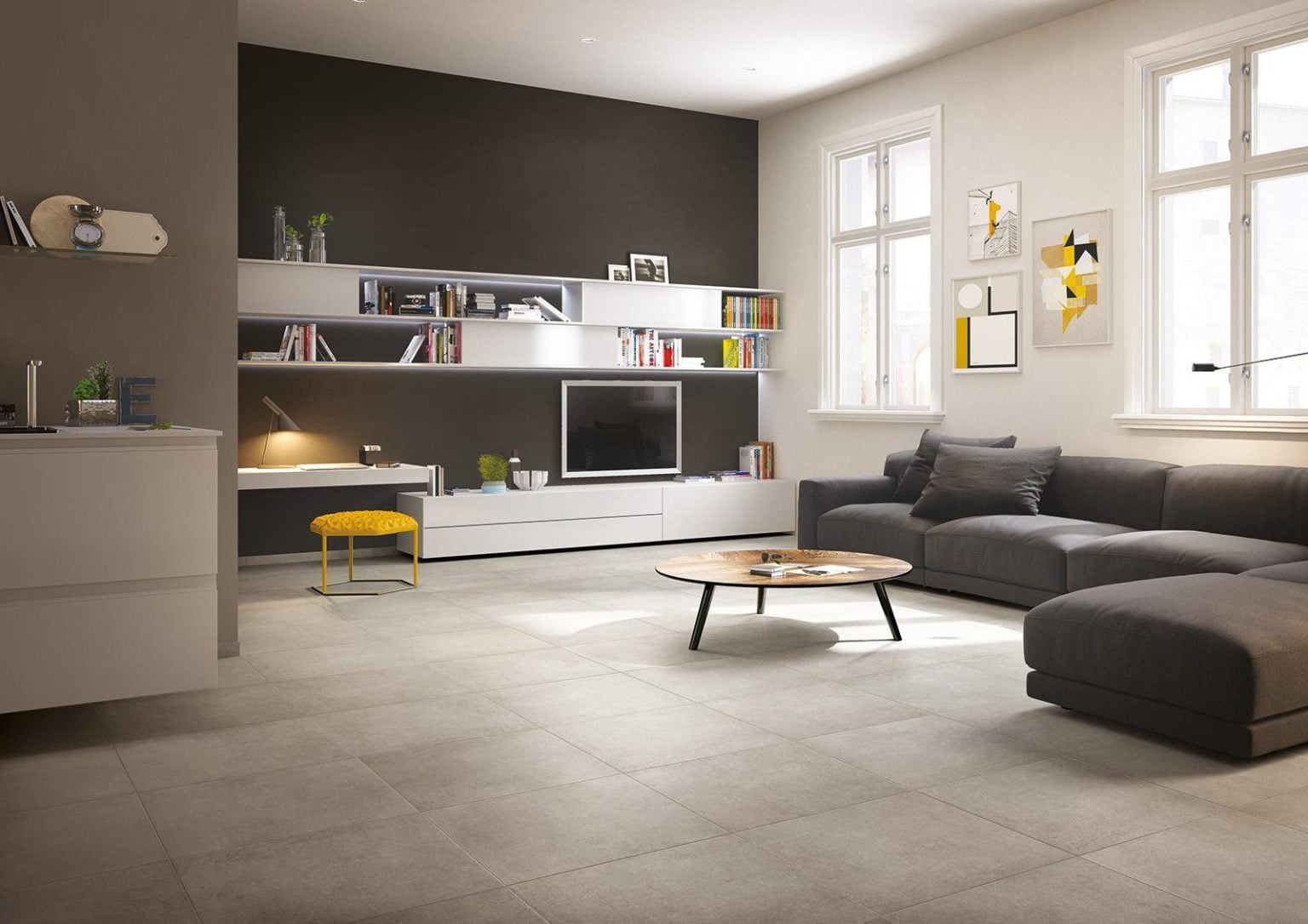 Lea Midtown Easy Grey Stone Effect Porcelain Tiles 600 x 1200 | Emporio ...