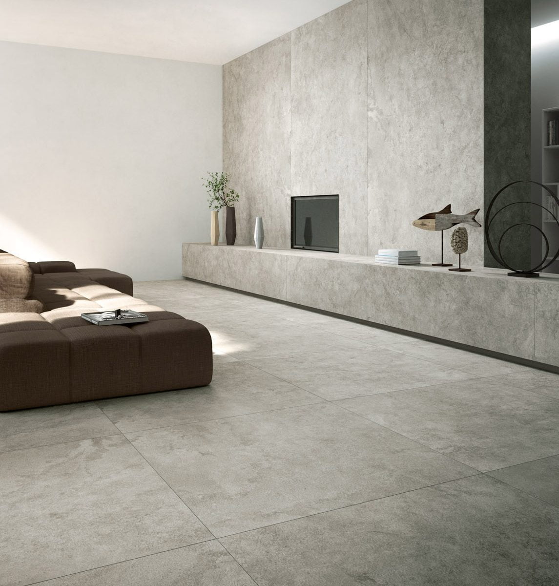 Grey 1000 x 1000 mm Stone effect porcelain tile | Ultra Pietre Azul ...