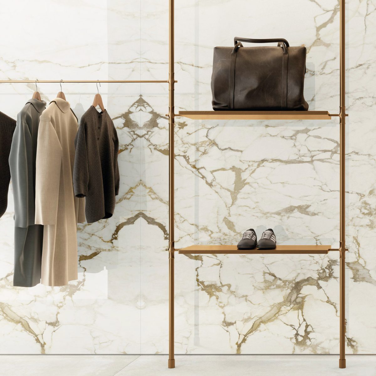Cream 1000 x 2700 mm Marble effect porcelain tile | Ultra Marmi ...