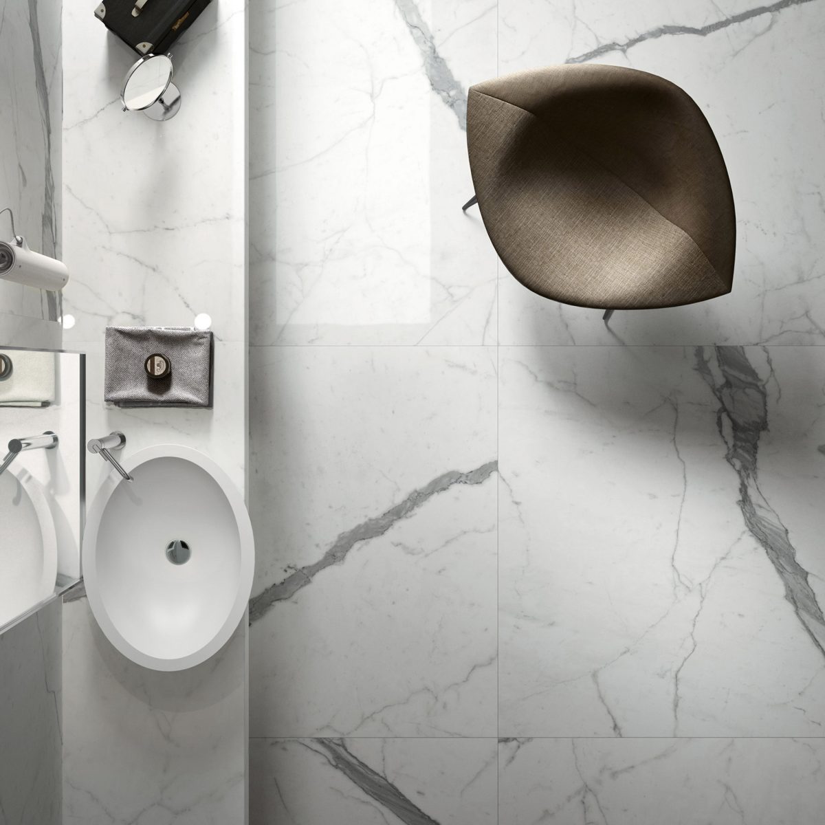 Fiandre Marble Lab Calacatta Statuario Marble effect porcelain tiles ...