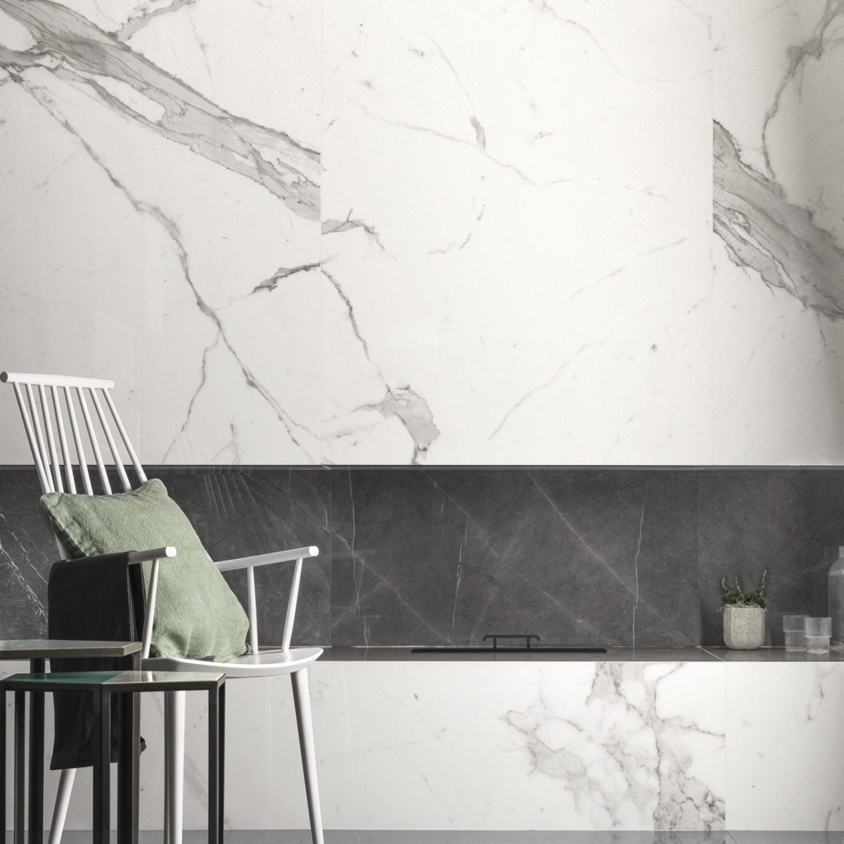 White 600 x 1200 mm Marble effect porcelain tile | Ariostea Marmi ...