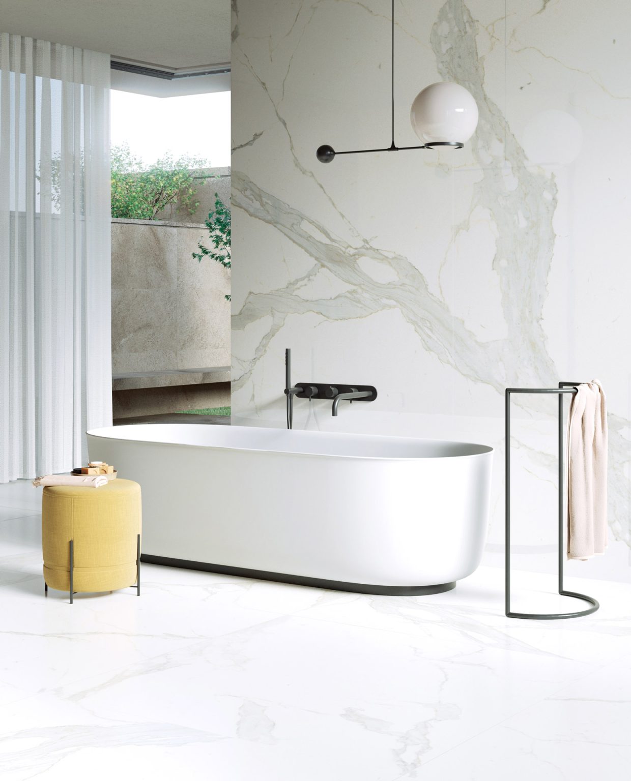 Ariostea Ultra Marmi Bianco Calacatta Marble effect porcelain tiles ...