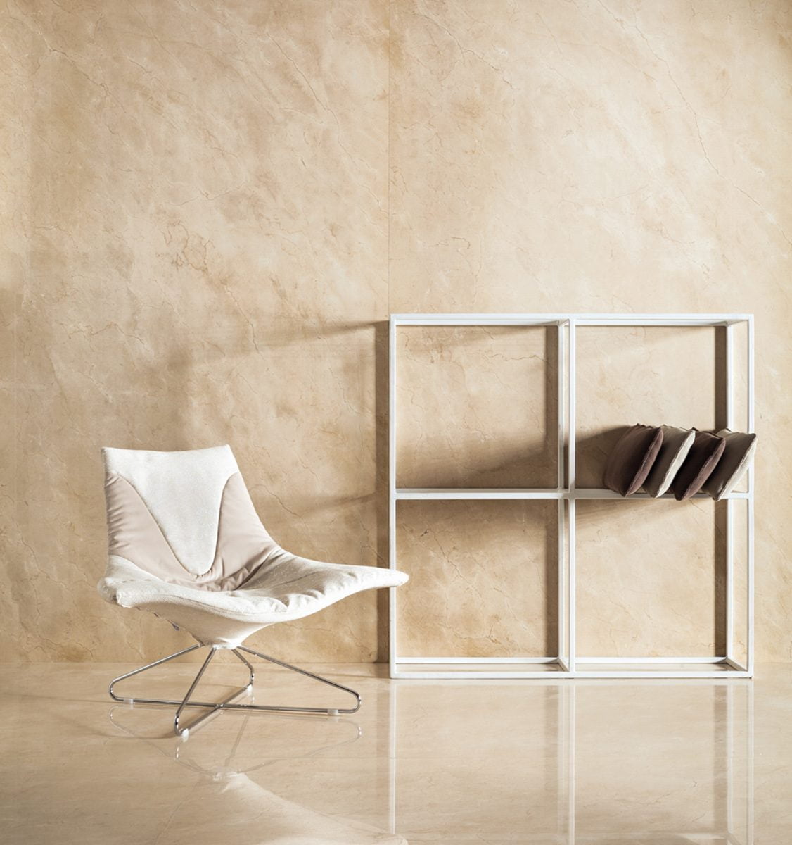 Cream 1500 x 3000 mm Marble effect porcelain tile | Ariostea Ultra ...