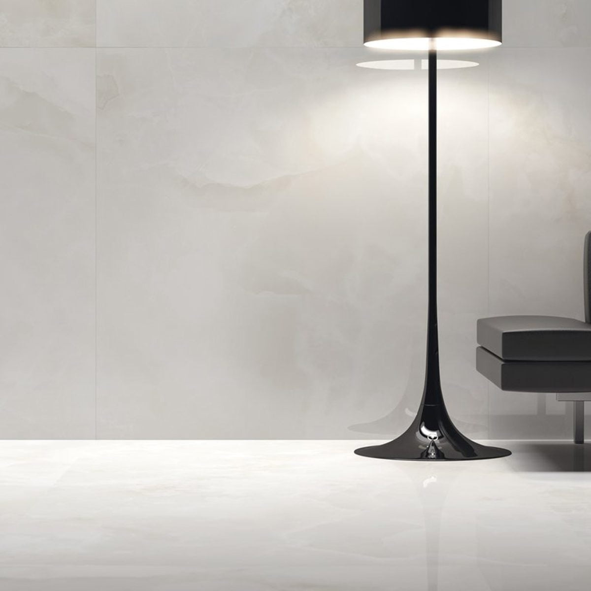 White 600 x 600 mm Marble effect porcelain tile | Marmi Classici Onice ...
