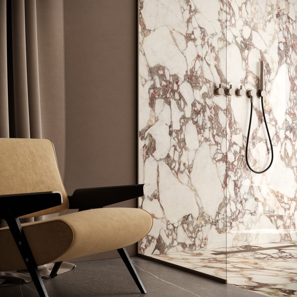 Ariostea Ultra Marmi Calacatta Viola Marble effect porcelain tiles ...