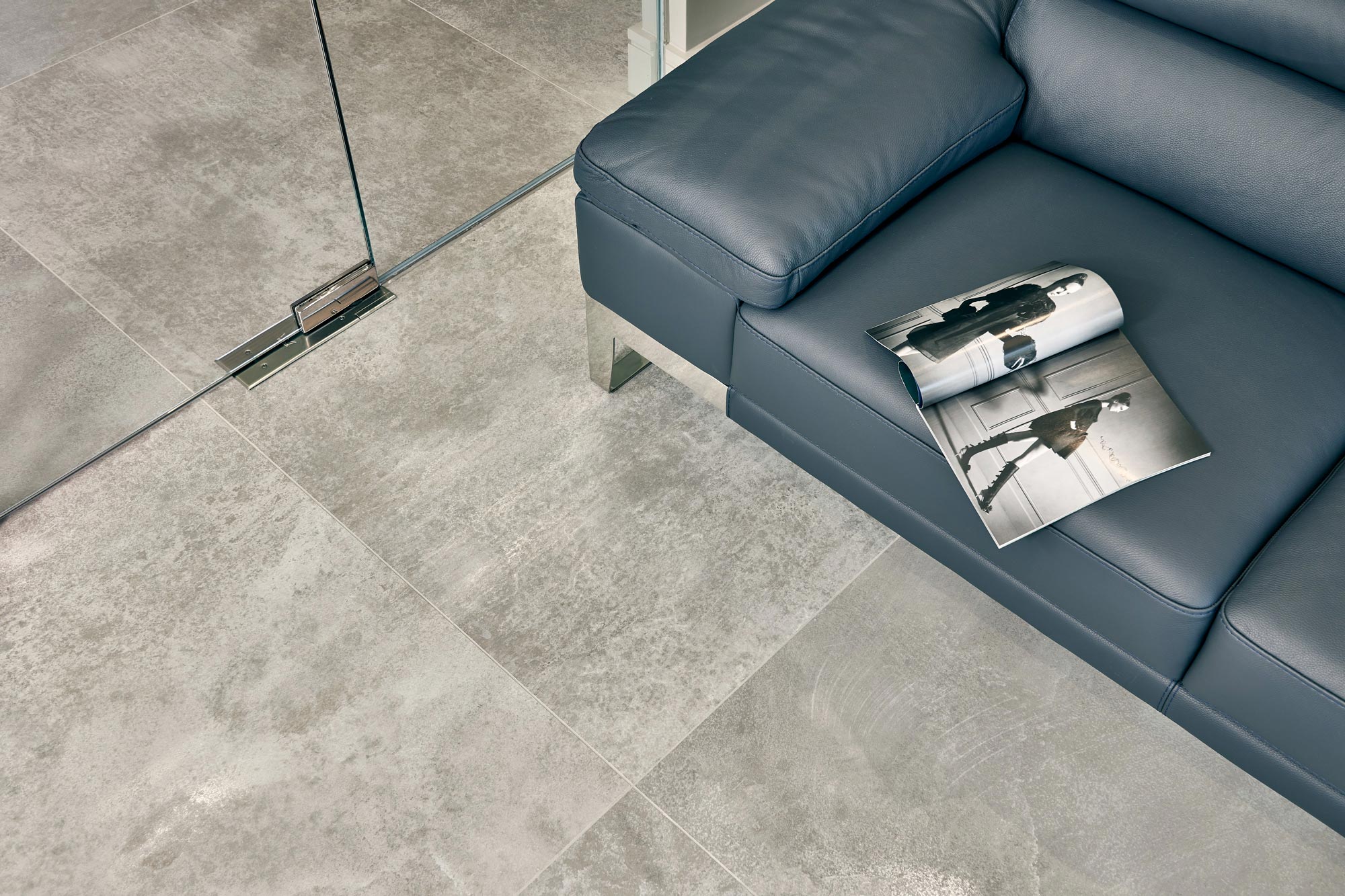 Ariostea Ultra Metal Grey Zinc Concrete effect porcelain tiles Natural ...