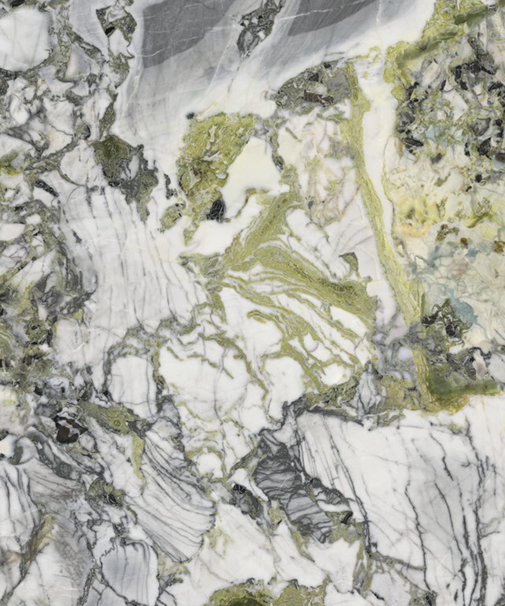 Green 600 x 1200 mm Marble effect porcelain tile | Marble Lab White ...