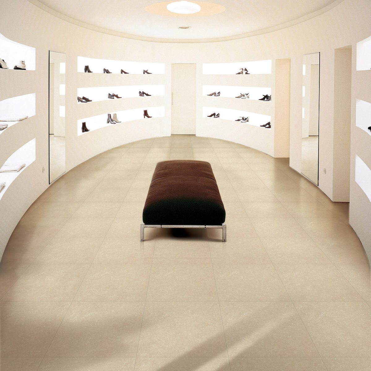 Cream 800 x 800 mm Marble effect porcelain tile | Nabel Marmo Milan ...