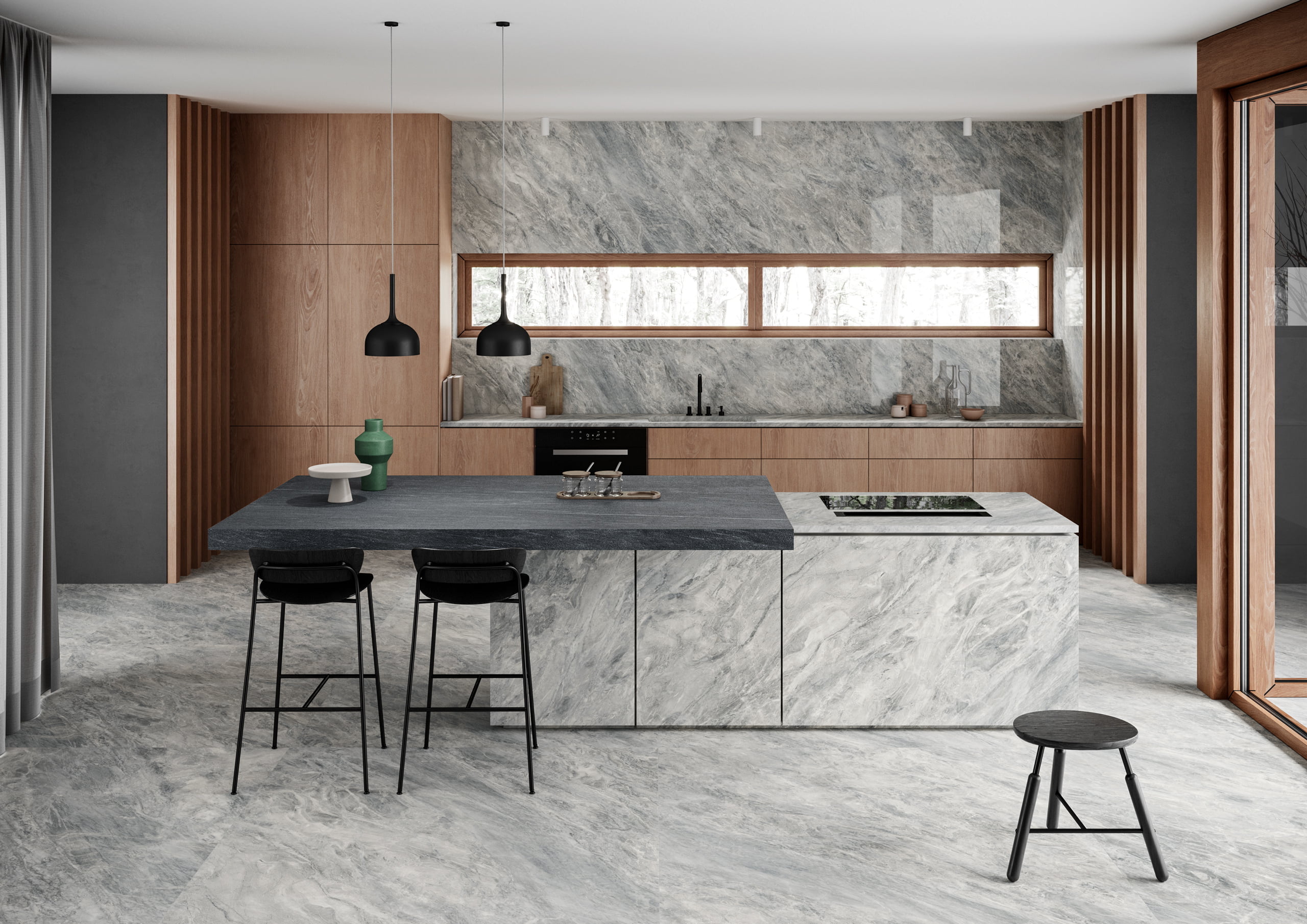 Grey 600 x 1200 mm Marble effect porcelain tile | Fiandre Marble Lab ...