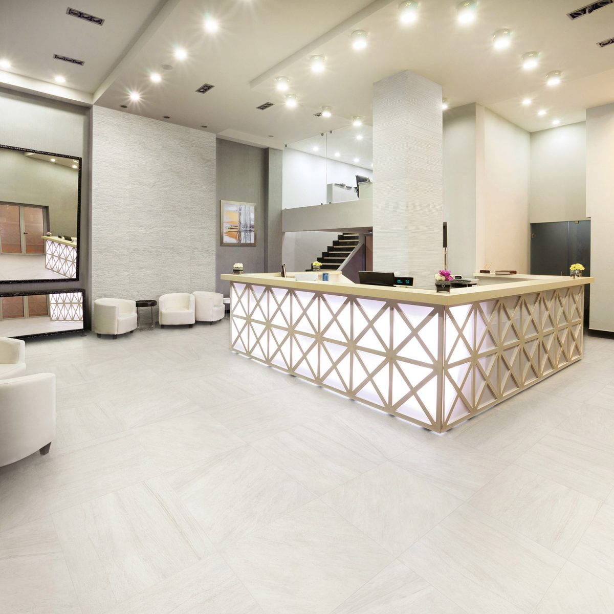 White 800 x 800 mm Marble effect porcelain tile | Piemme Purestone ...
