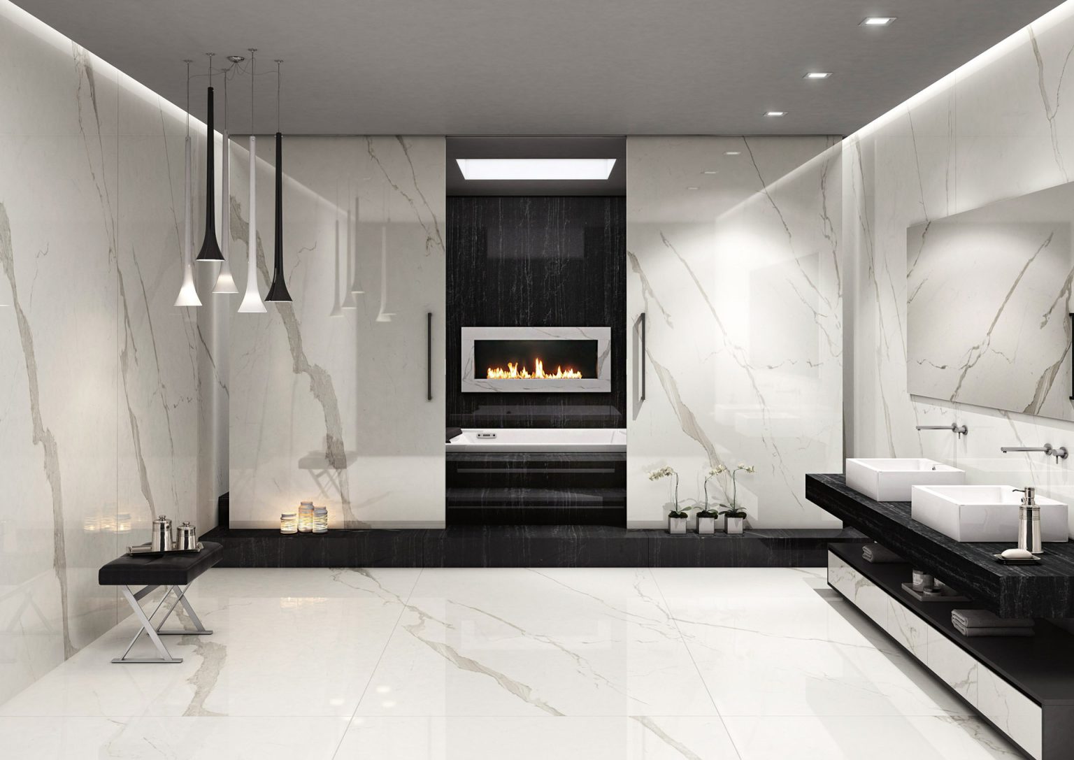 Ariostea Marmi Classici Statuario Classico Marble effect porcelain ...