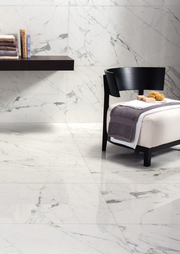 Caesar Anima Statuario Venato Marble Effect Porcelain Tiles 600 x 600 ...