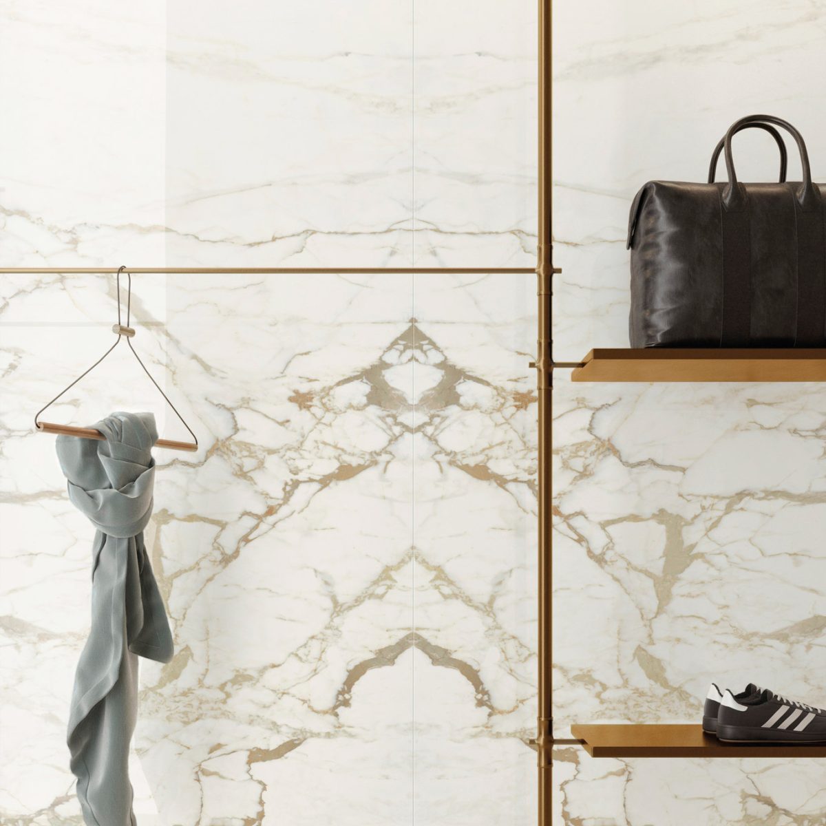 Cream 1000 x 2700 mm Marble effect porcelain tile | Ultra Marmi ...