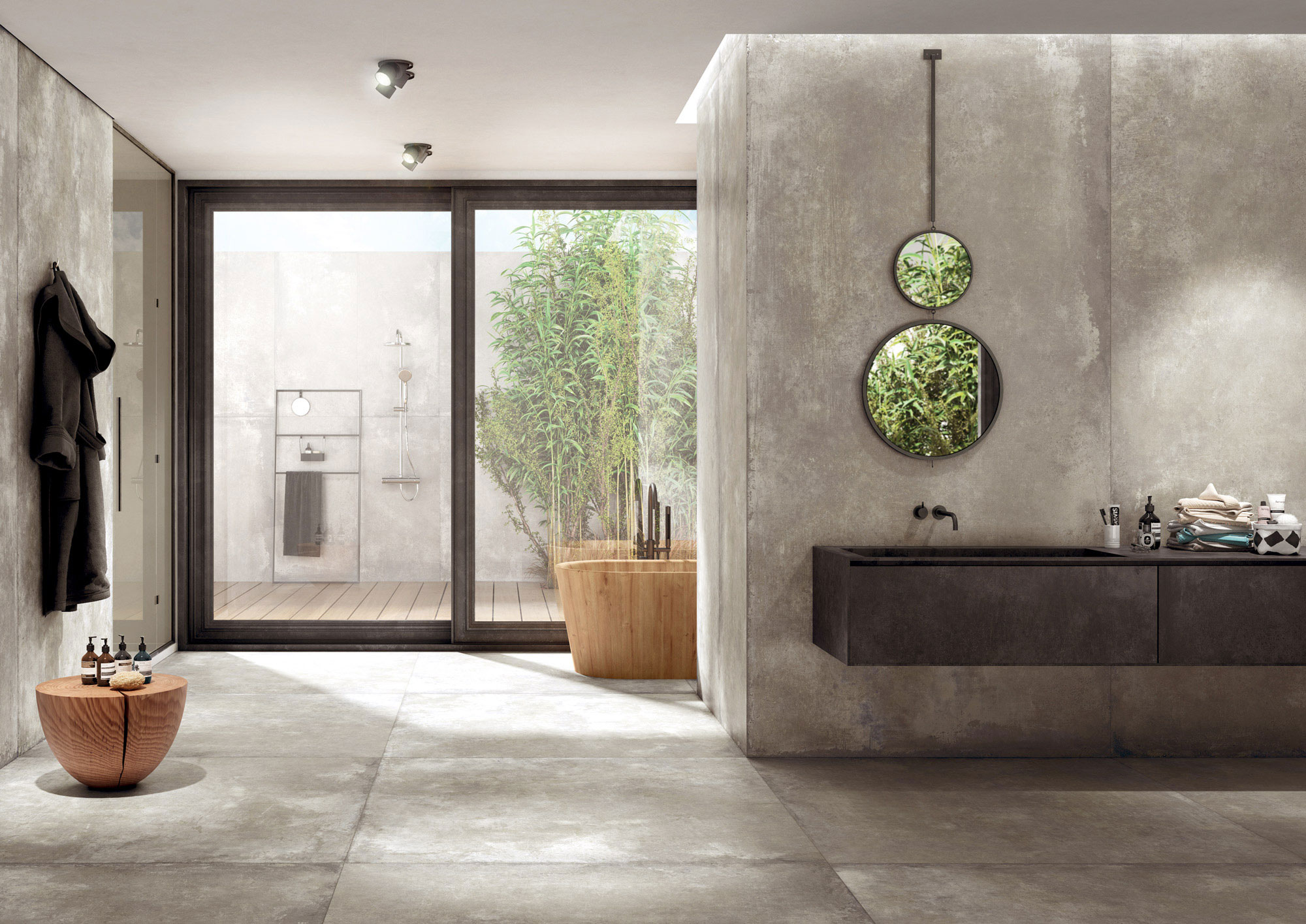 Ariostea Ultra Con.Crea Cloud Concrete effect porcelain tiles Natural ...