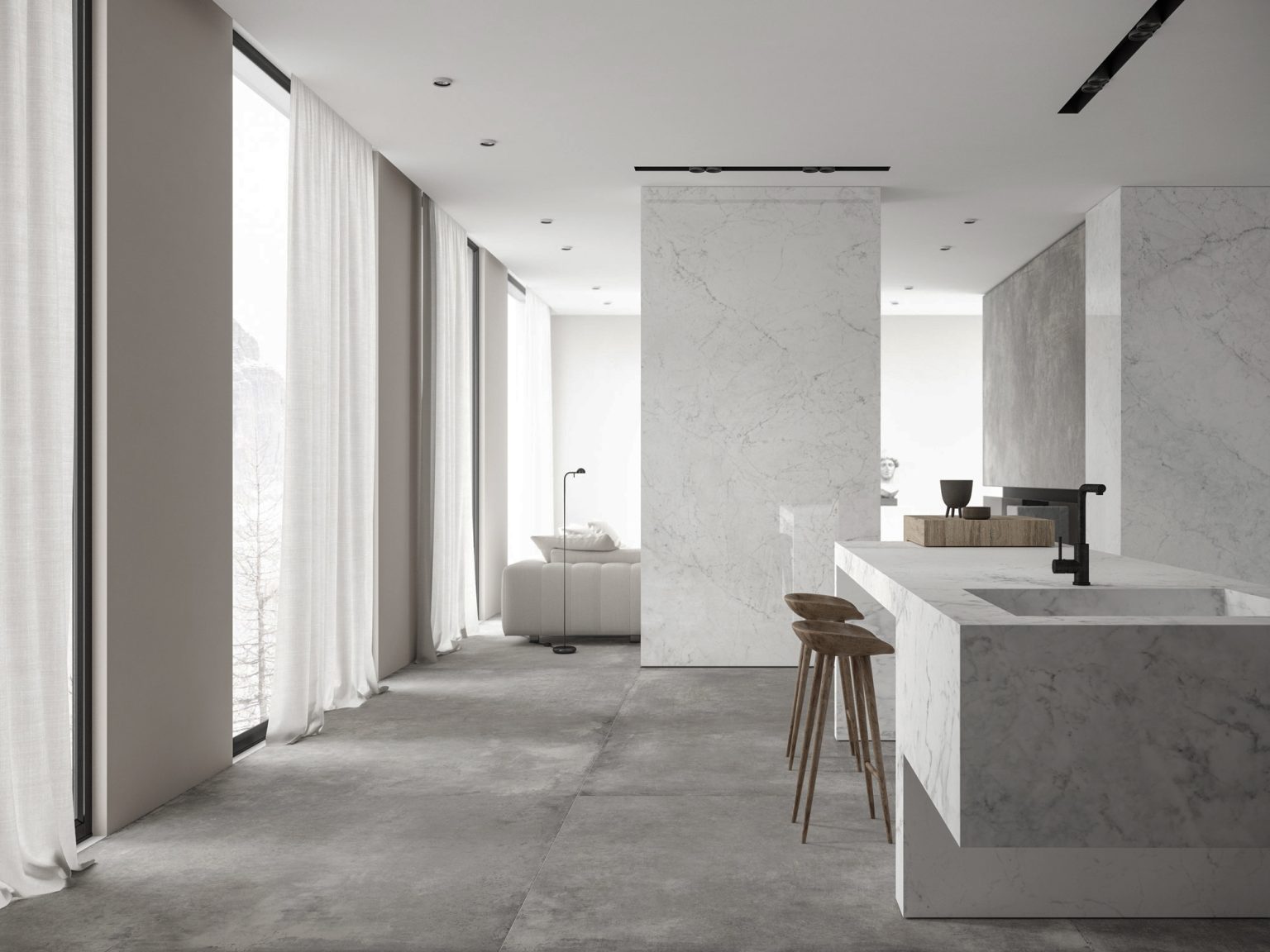 Ariostea Con.Crea Cloud Concrete effect porcelain tiles Natural 300 x ...