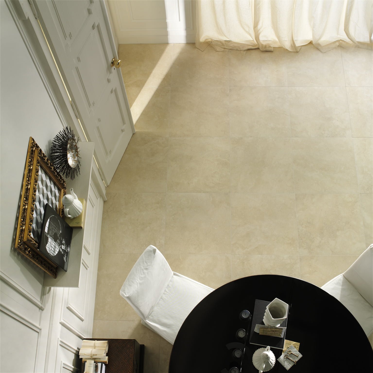 Cream 600 x 600 mm Stone effect porcelain tile | Renaissance Navona ...