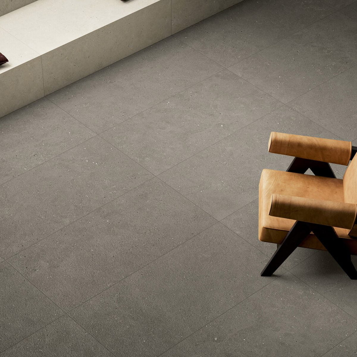 Grey 1000 x 1000 mm Stone effect porcelain tile | Solida Grey | Emporio ...