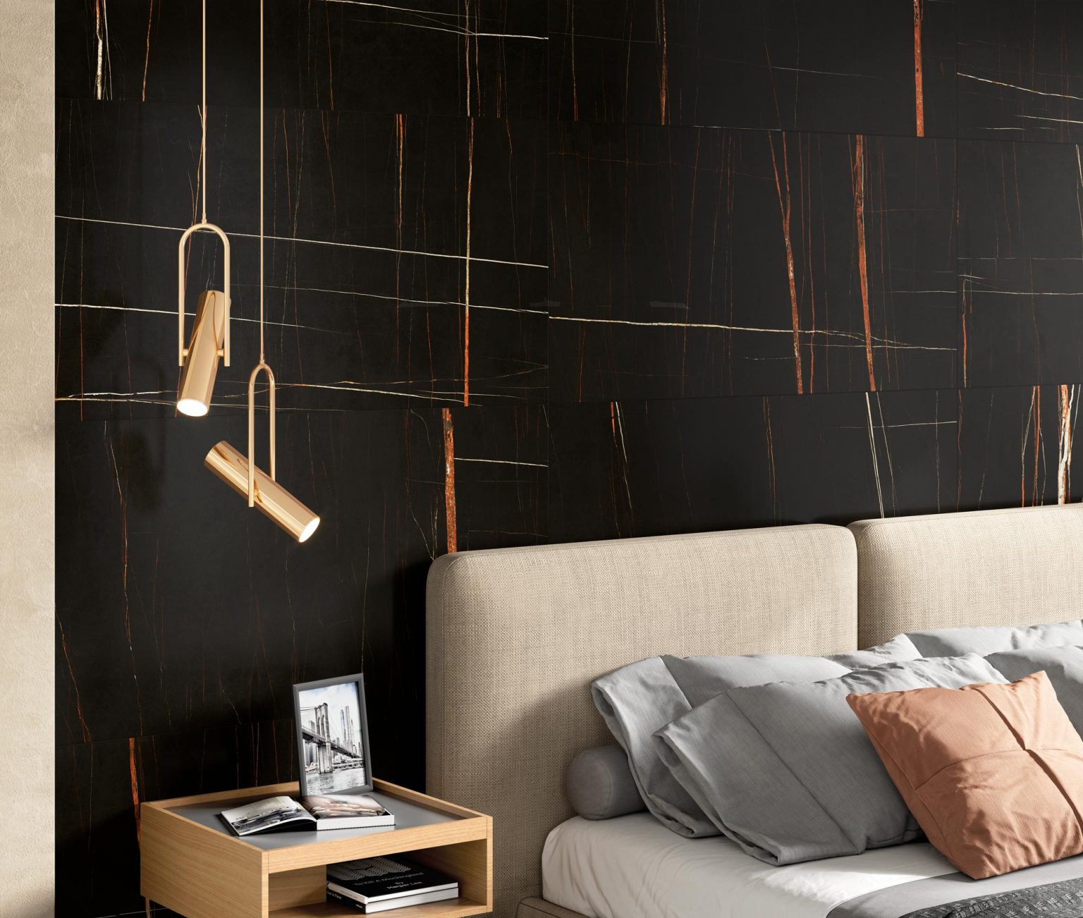 Ariostea Ultra Marmi Sahara Noir Marble effect porcelain tiles Honed ...
