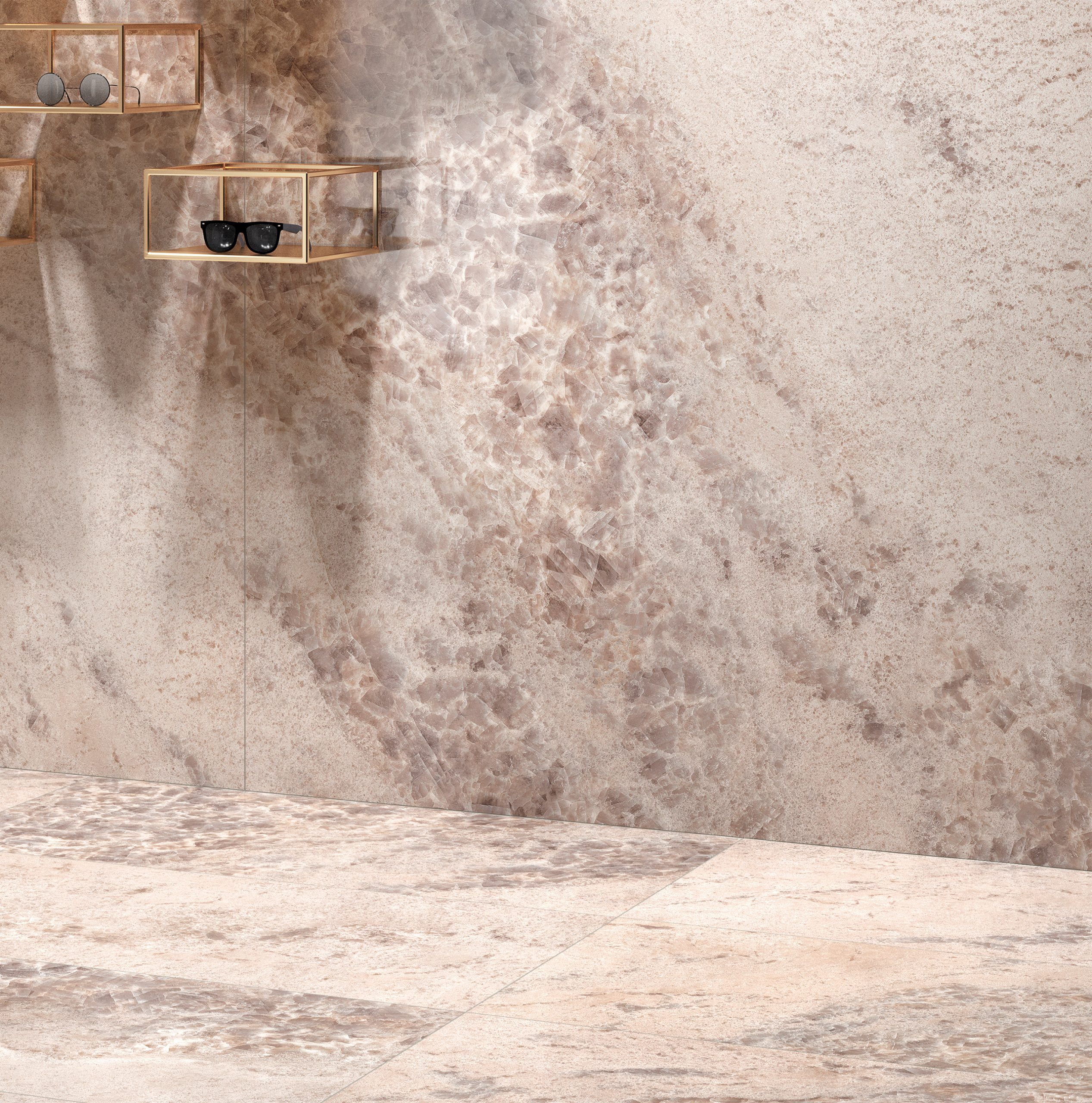 Pink 600 x 1200 mm Marble effect porcelain tile | FMG Marmi Select Gem ...