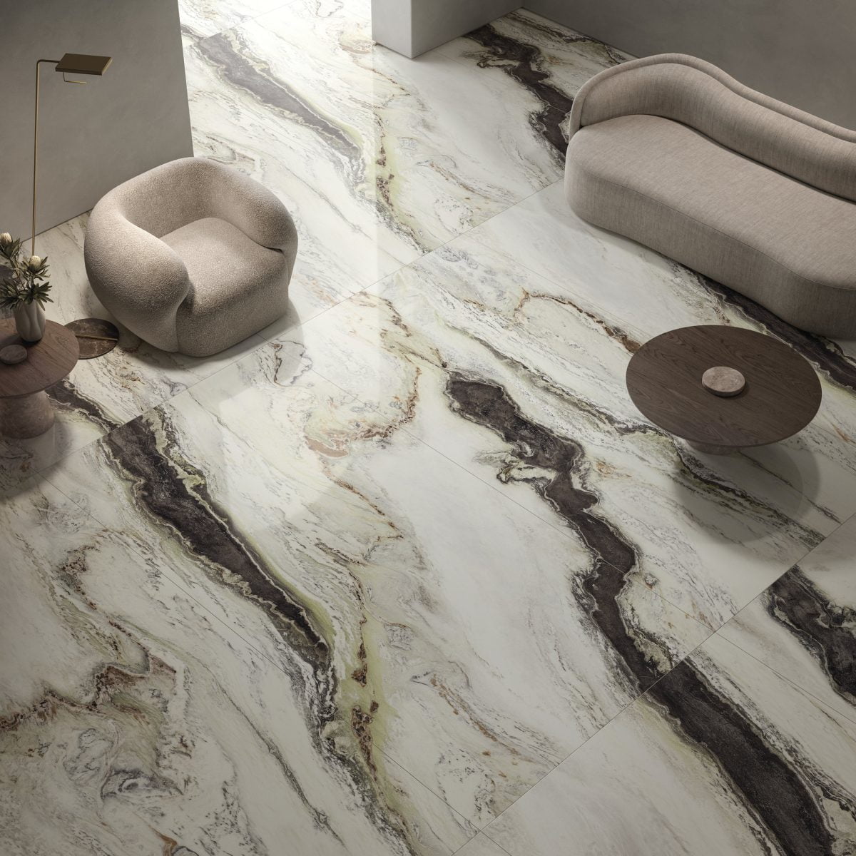 Ariostea Ultra Marmi Panda White Marble effect porcelain tiles Polished ...