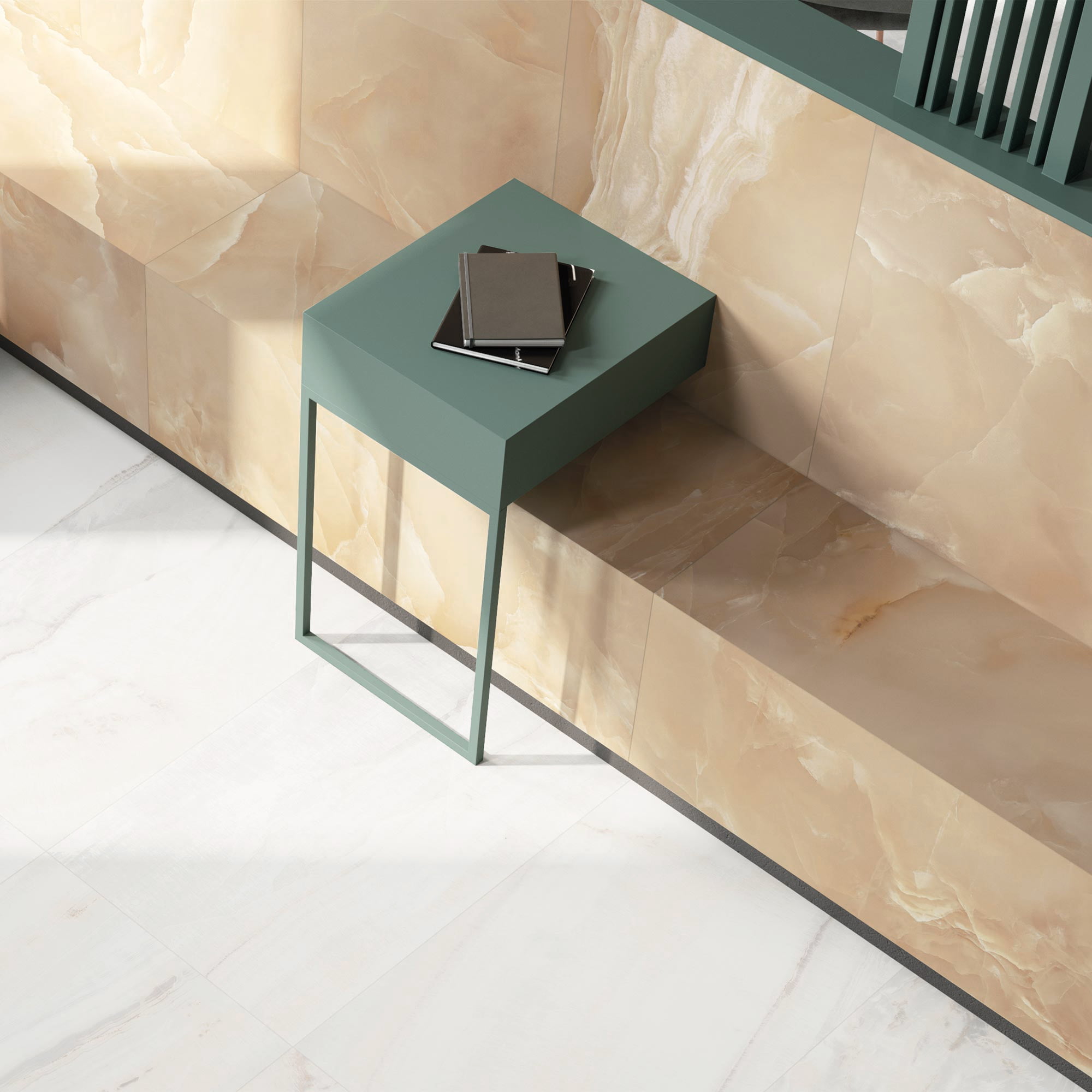 FMG Marmi Select Onice Ambra Marble effect porcelain tiles Polished 600 ...