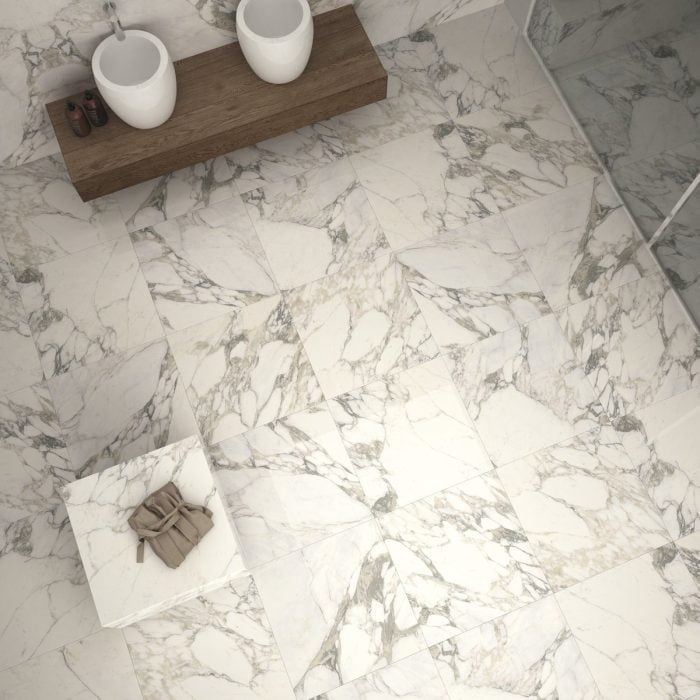 Ariostea Marmi Classici Arabescato Classico Marble effect porcelain tiles Polished 600 x 600 mm ...