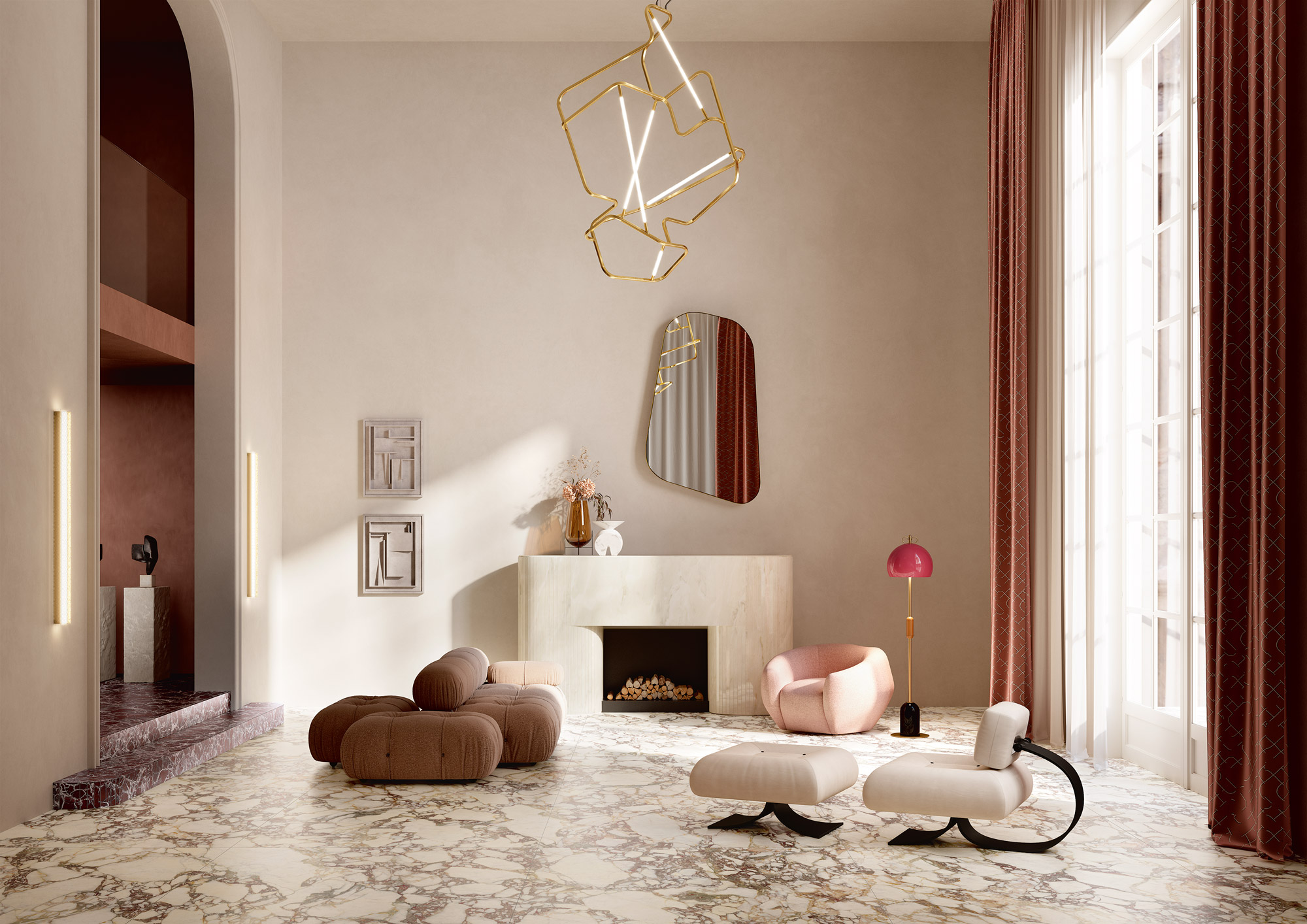 Ariostea Ultra Marmi Calacatta Viola Marble effect porcelain tiles ...