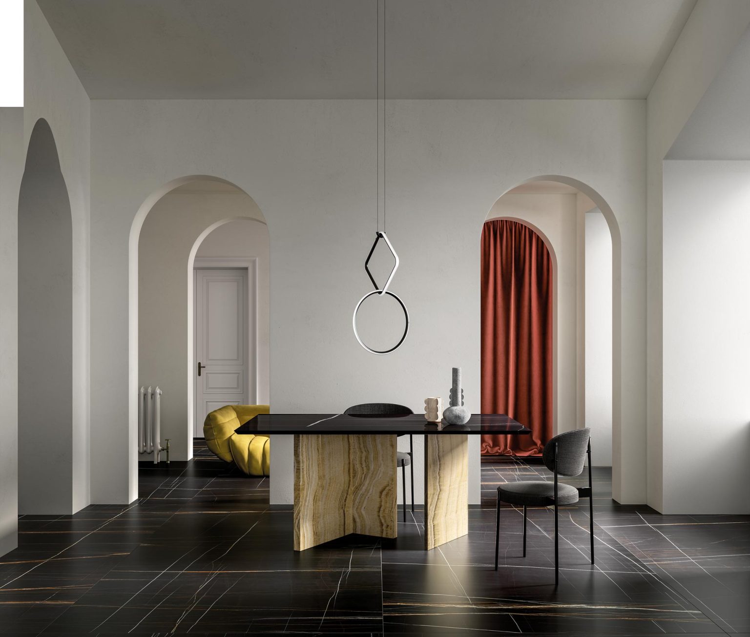 Ariostea Ultra Marmi Sahara Noir Marble effect porcelain tiles Honed ...