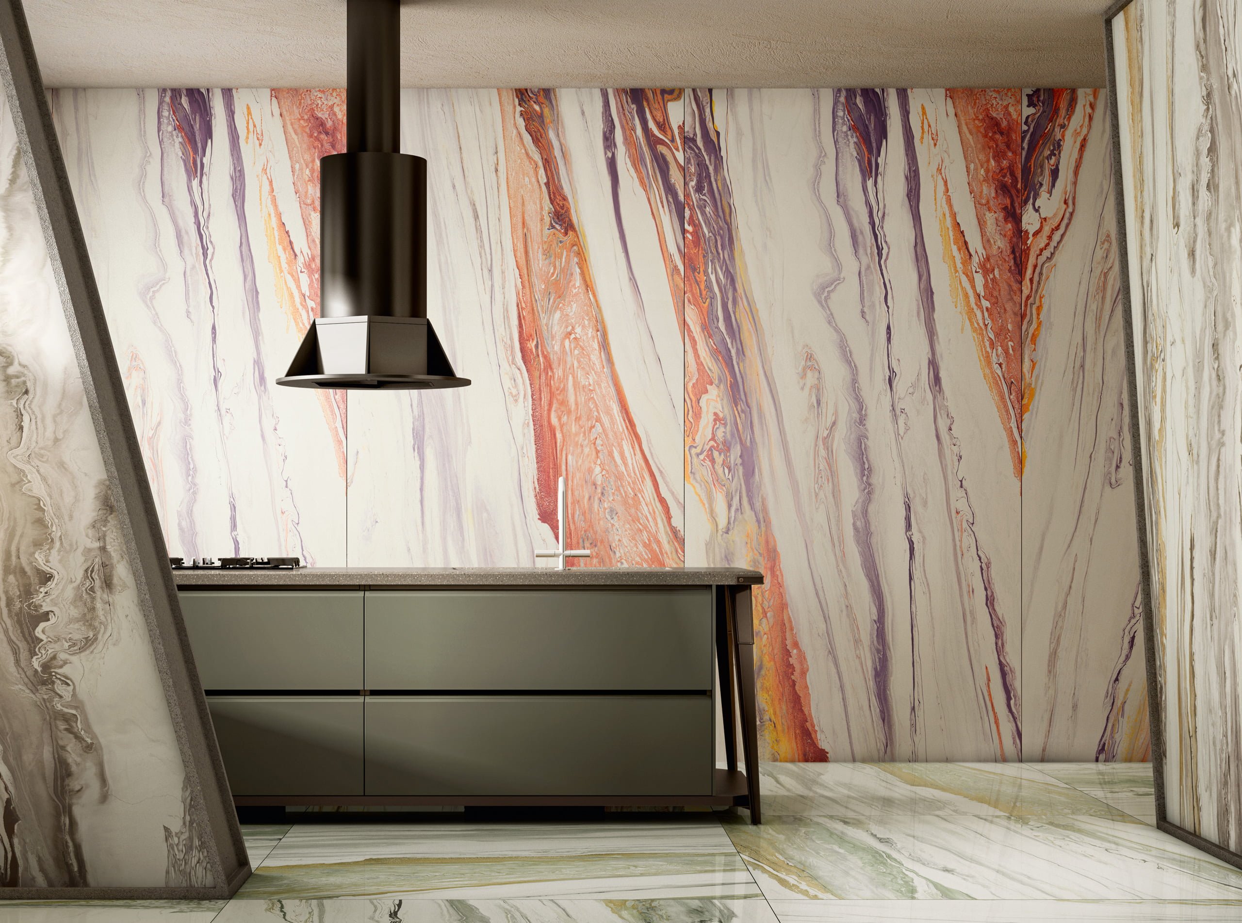 Other 1500 x 3000 mm Marble effect porcelain tile | Diesel Cosmo Liquid ...