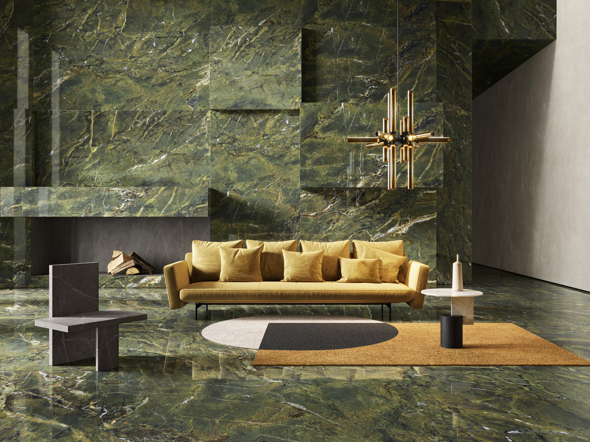 Ariostea Ultra Marmi Verde Karzai Marble effect porcelain tiles ...