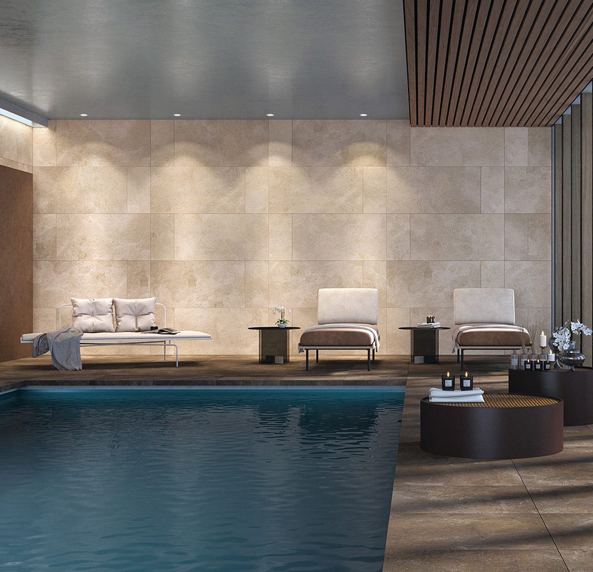 Cream 600 x 1200 mm Stone effect porcelain tile | Royal Stone Noble ...