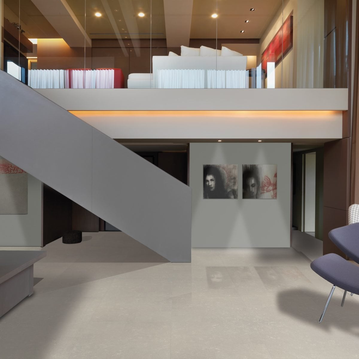 Grey 600 x 600 mm Stone effect porcelain tile | Nabel Light Grigio ...