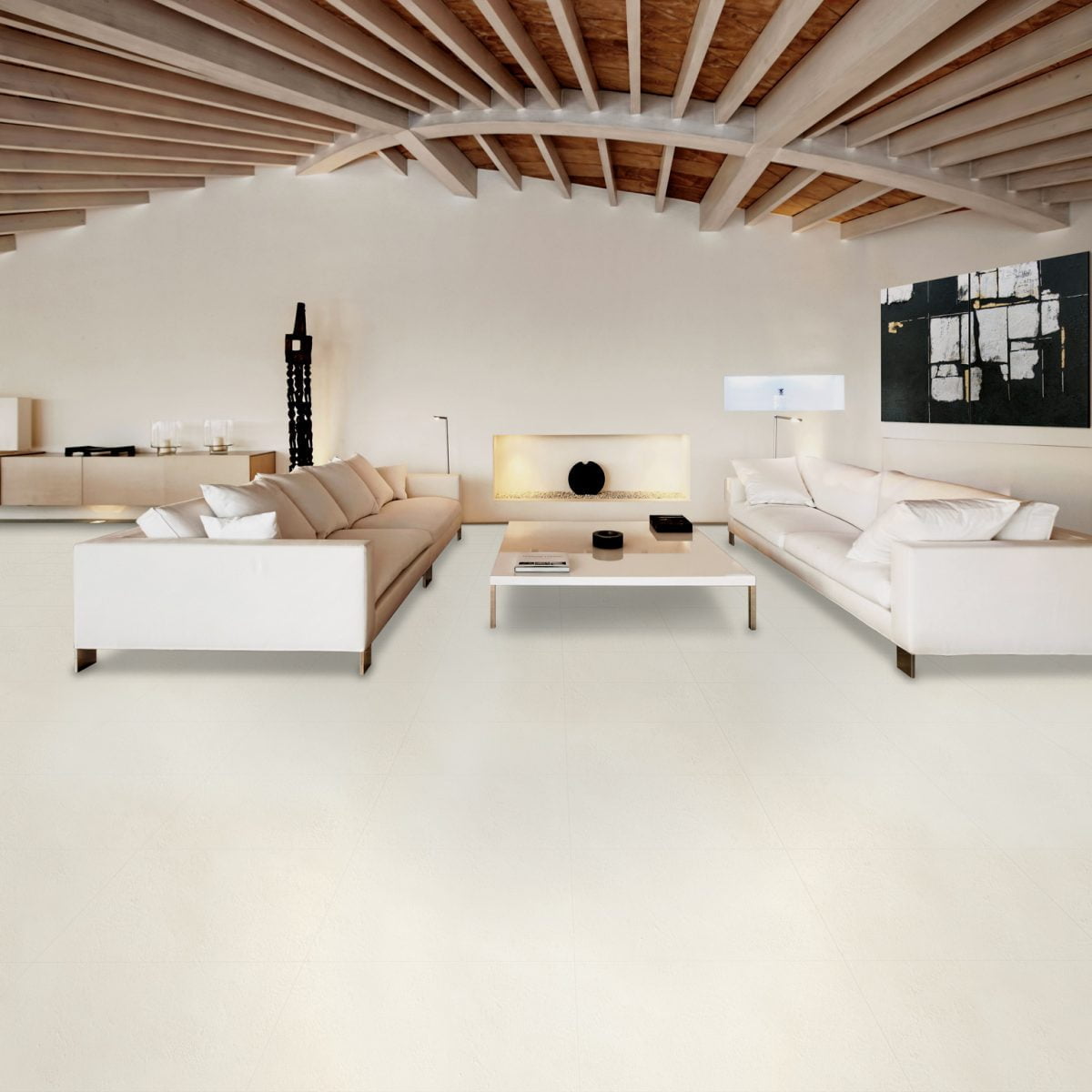 White 600 x 600 mm Stone effect porcelain tile | Cerdisa EC1 Farringdon ...