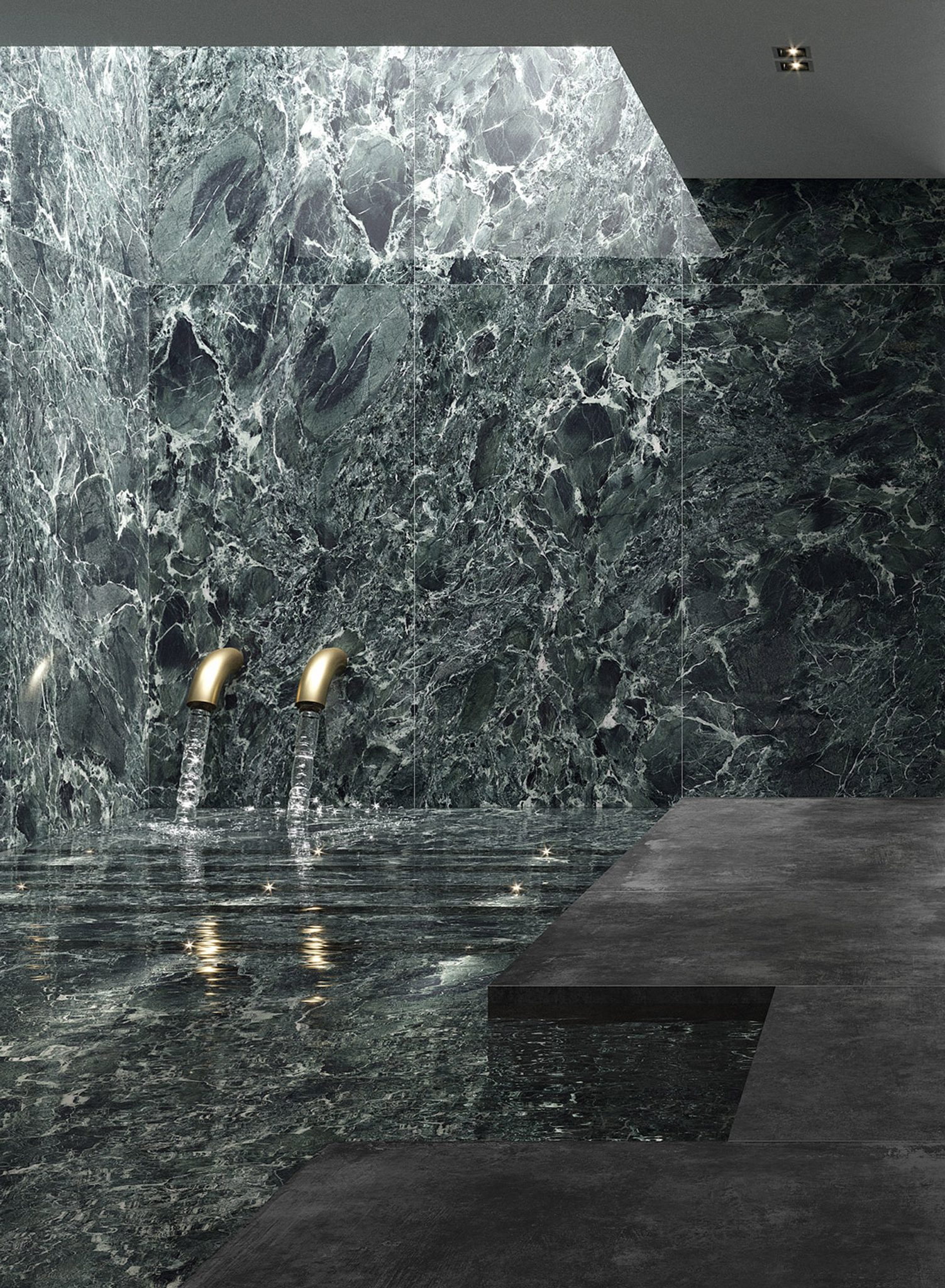 Ariostea Ultra Marmi Verde St. Denis Marble effect porcelain tiles ...