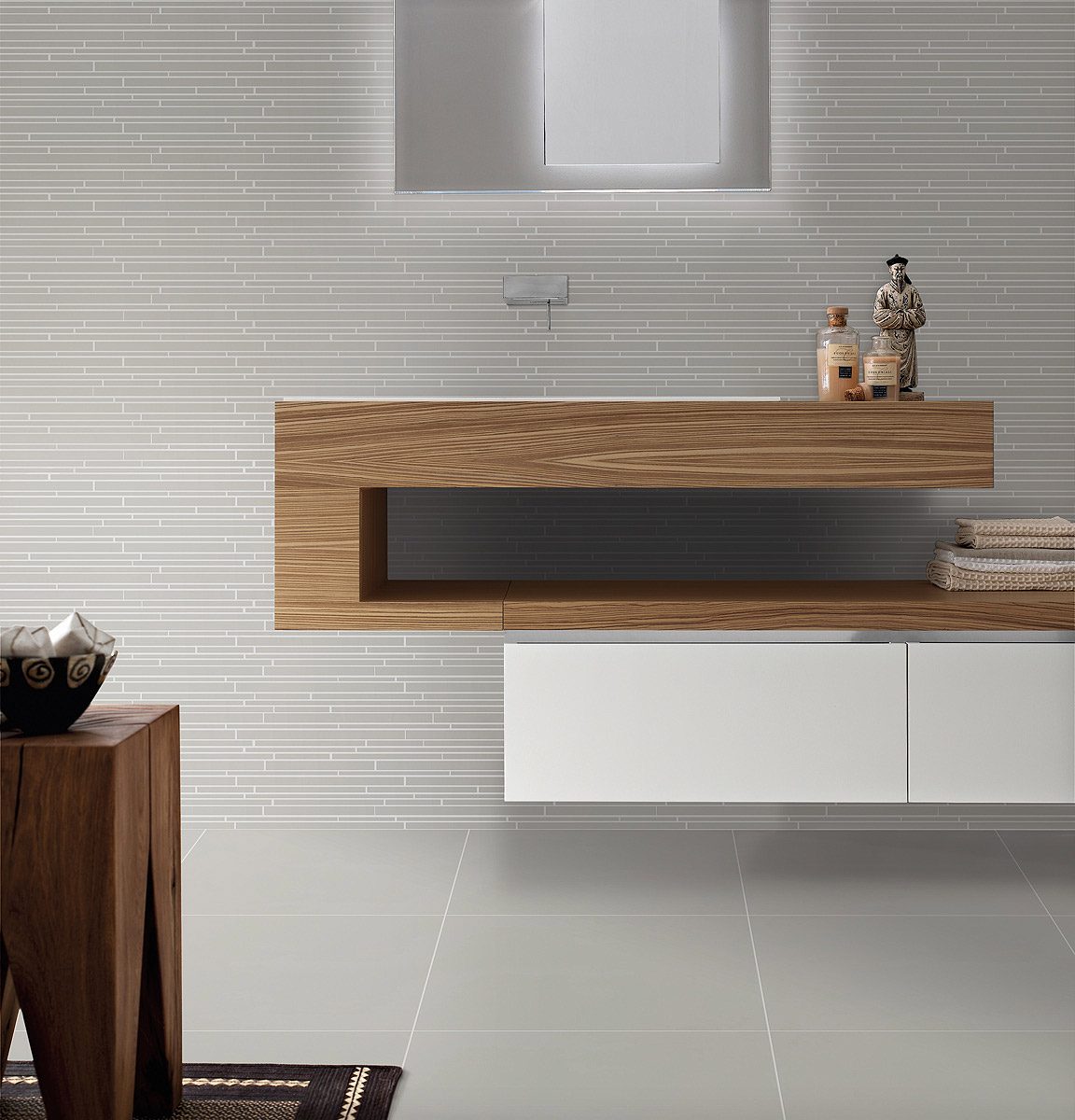 Grey 1000 x 1000 mm Stone effect porcelain tile | Light Grey | Emporio ...