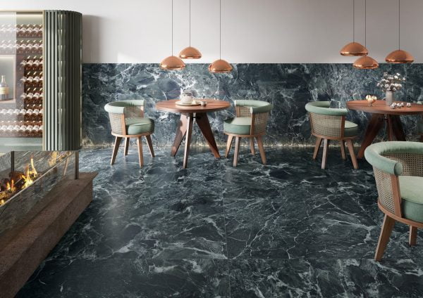 Ariostea Ultra Marmi Verde St. Denis Marble effect porcelain tiles ...